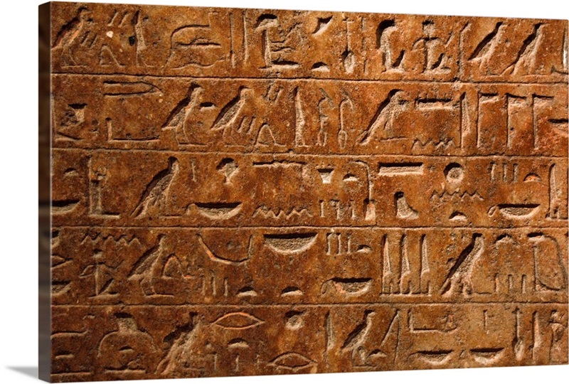 Detail of hieroglyphic writing. Museum of Fine Arts. Budapest. Hungary ...