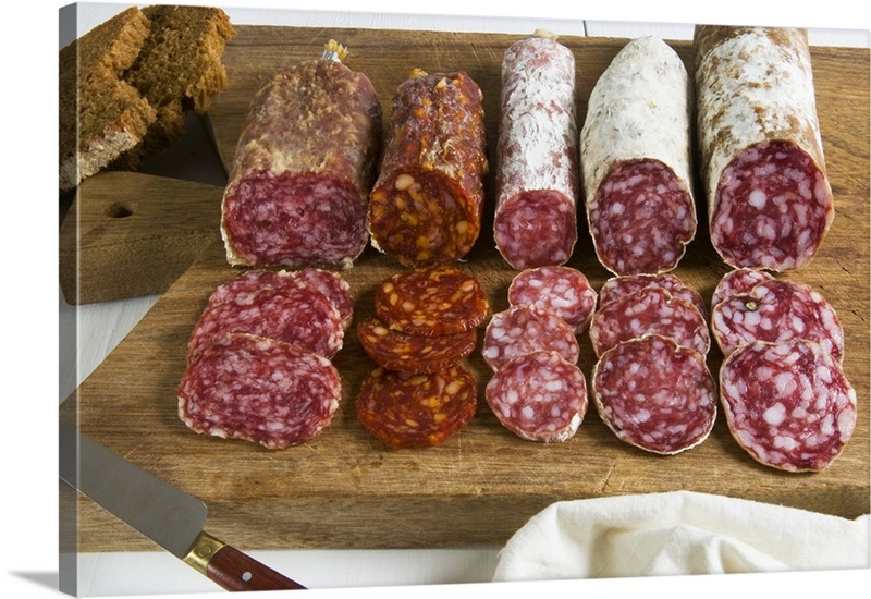 Different type of Tuscan salami, Tuscany, Italy | Great Big Canvas
