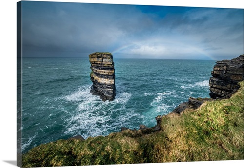 Dun Briste Sea Stack Resists The Onslaught Of The Stormy Atlantic Ocean ...