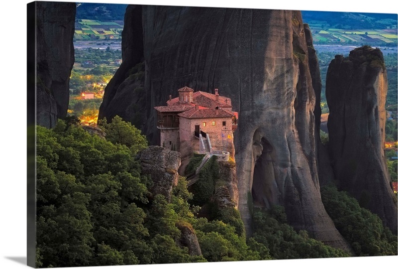 Europe, Greece, Meteora, Isolated Monastery On Cliff | Great Big Canvas