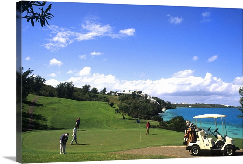 Golfers enjoying the Castle Harbour Course in Bermuda | Great Big Canvas