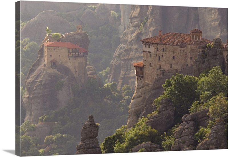 Greece, Meteora, Isolated Monasteries On Cliffs | Great Big Canvas