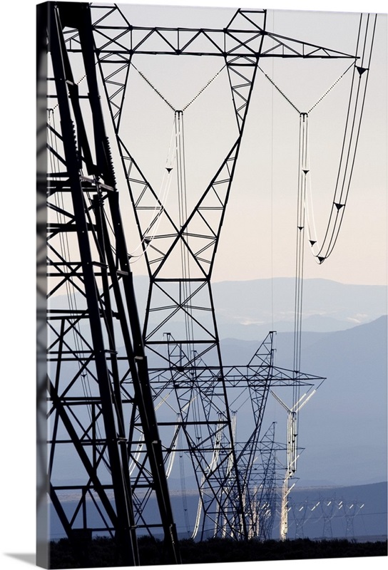 High voltage electrical transmission powerlines | Great Big Canvas