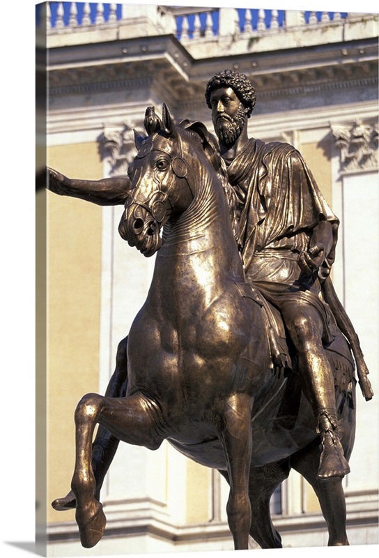 Italy, Rome. Statue of Marcus Aurelius in Piazza del Campidoglio ...