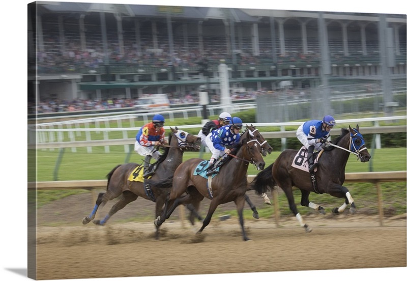 Kentucky, Louisville. Horses racing at Churchill Downs | Great Big Canvas