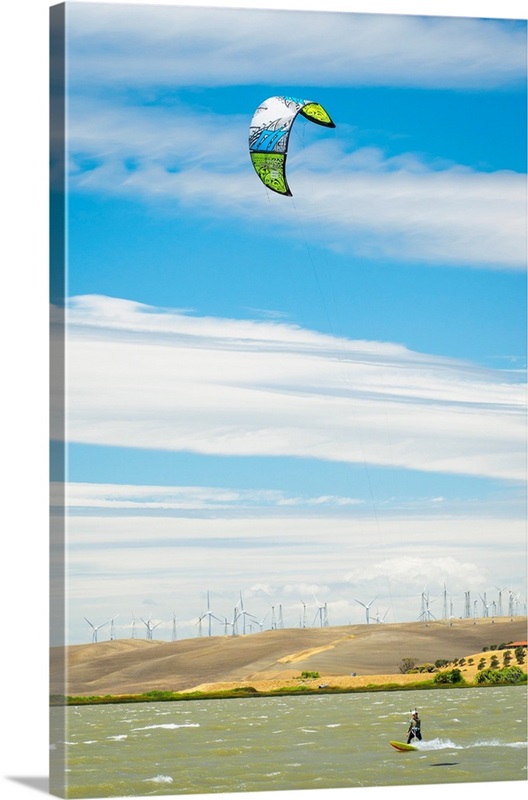 Kiteboarder, Sacramento River Delta, Rio Vista, California Wall Art ...