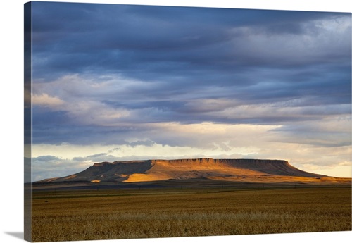 Morning sunlight illuminates Square Butte, Montana | Great Big Canvas