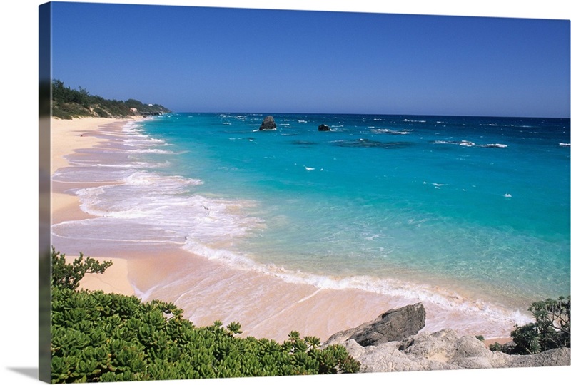 Pink sand beaches at Warwick Long Bay Bermuda | Great Big Canvas