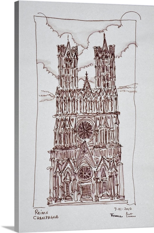 Reims Cathedral, Champagne region, France Wall Art, Canvas Prints ...