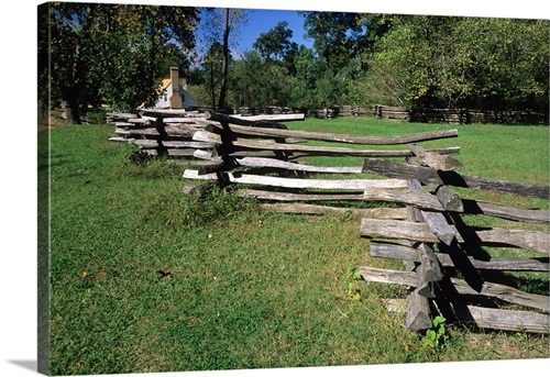 Split rail fence at Colonial Williamsburg in Virginia | Great Big Canvas