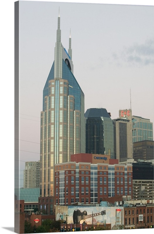 Tennessee, Nashville, Bell South Tower, before Dawn | Great Big Canvas