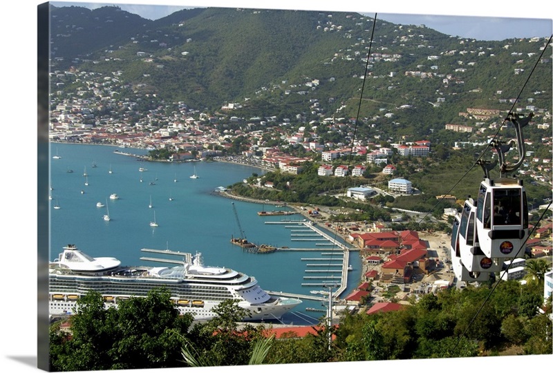 US Virgin Islands, St. Thomas, Charlotte Amalie, Paradise Point, Tram ...
