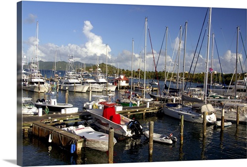 US Virgin Islands, St. Thomas, Red Hook, Popular pier area near the ...
