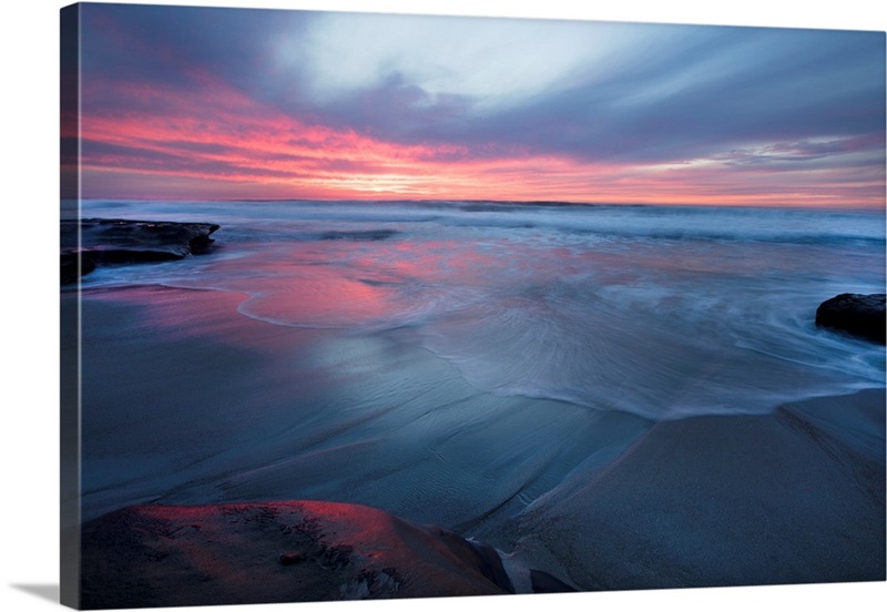 USA, California, La Jolla, Sunset Over Beach | Great Big Canvas