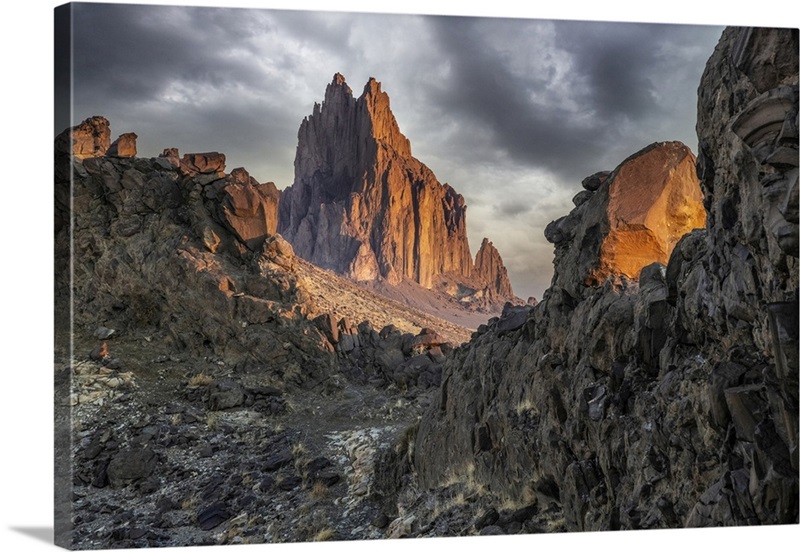 USA, New Mexico, Shiprock Formation At Sunrise | Great Big Canvas