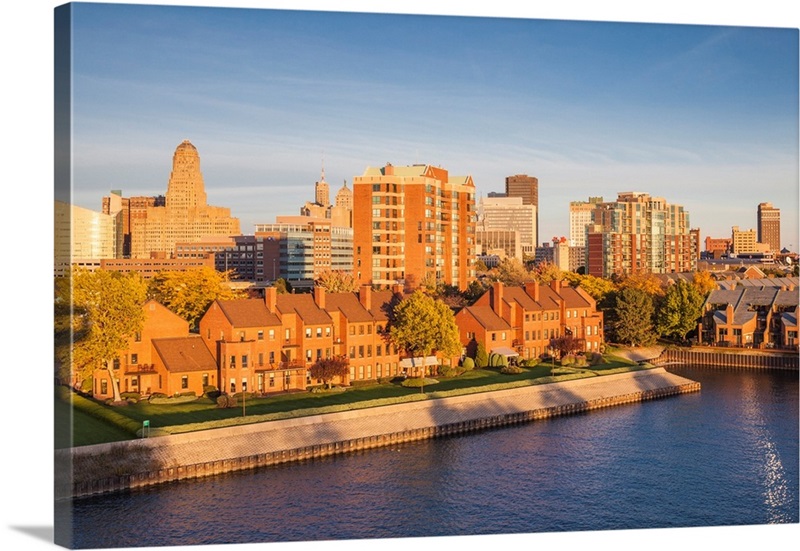 USA, New York, Western New York, Buffalo, Harbor Front From Lake Erie ...