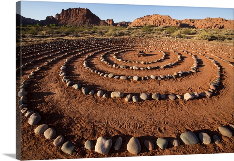 USA, Utah, Ivins, Red Mountain Resort, Spiral Meditation Labyrinth, (PR ...
