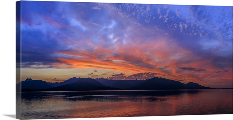 USA, Washington, Seabeck, Sunset Panoramic Of Hood Canal And Olympic ...
