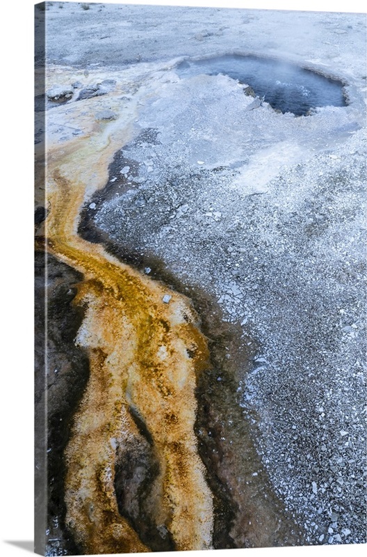 USA, Wyoming, Abstract Geothermal Feature, Yellowstone National Park ...
