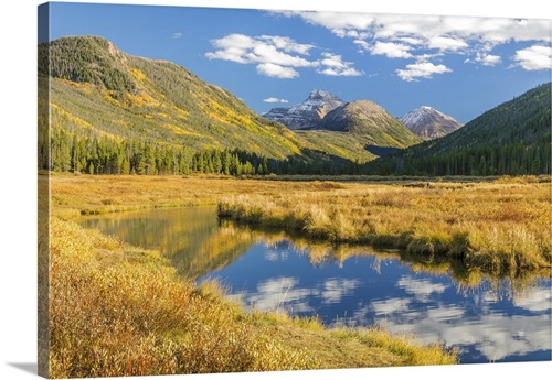 Utah, Wasatch Cache National Forest. Mountain and river landscape ...