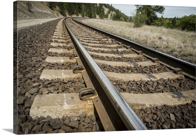 Washington State, Palouse, Whitman County, railroad tracks at Marshall ...