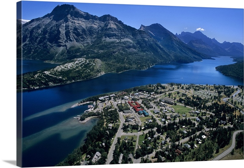 Waterton Townsite and Waterton Lake, Alberta, Canada | Great Big Canvas