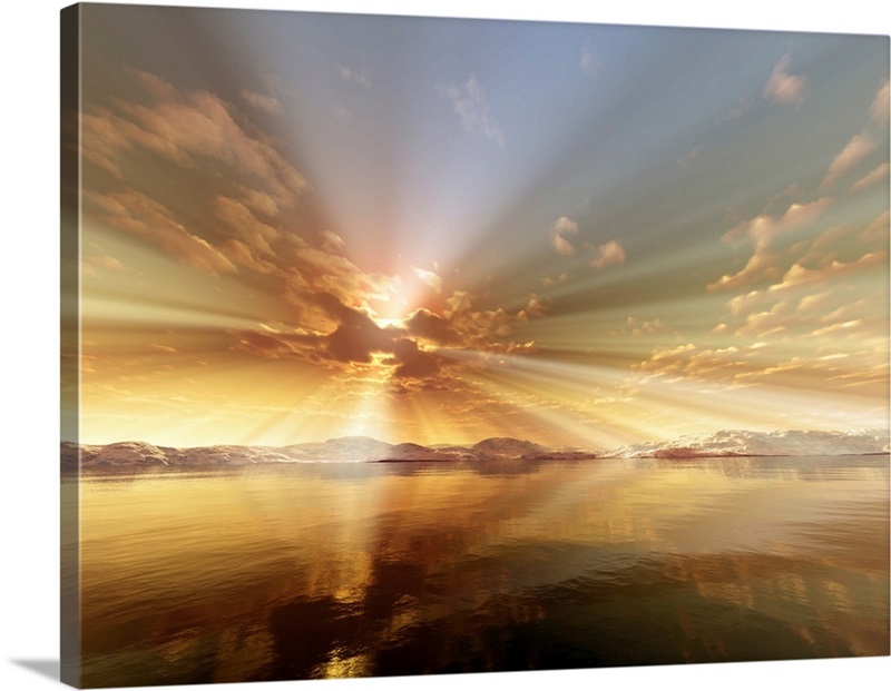 Bright Ocean Sunset | Great Big Canvas