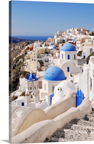 Classical Greek Style Church In Santorini, Greece | Great Big Canvas