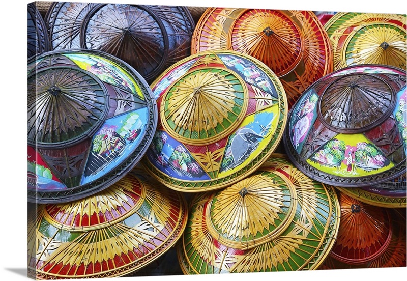 Colorful Rice Straw Hats | Great Big Canvas