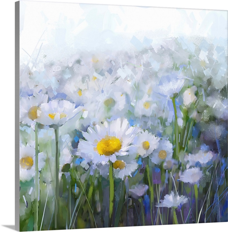 Daisy Flowers, Abstract Flower | Great Big Canvas