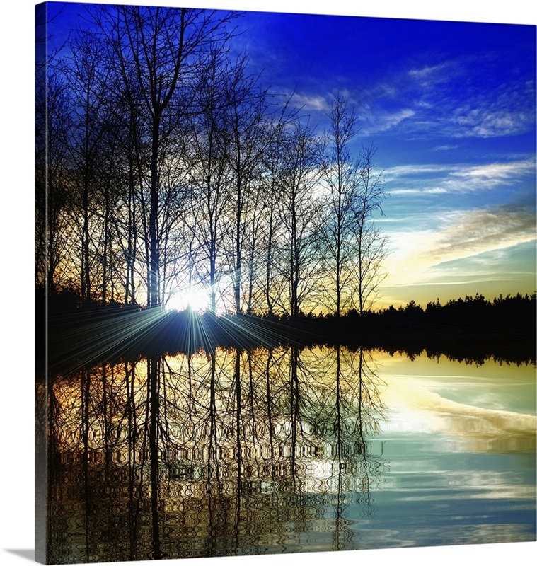 Sunset Over Lake | Great Big Canvas