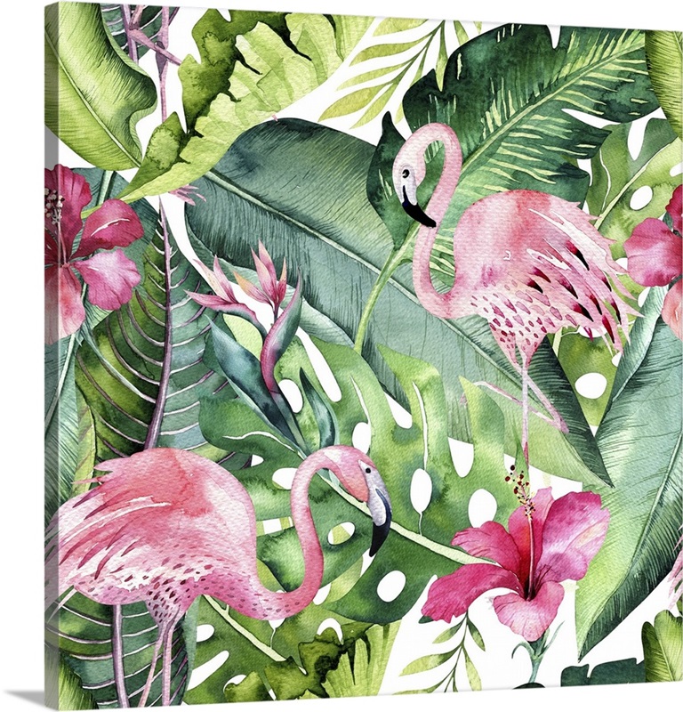 Tropical Floral Summer Wall Art, Canvas Prints, Framed Prints, Wall ...