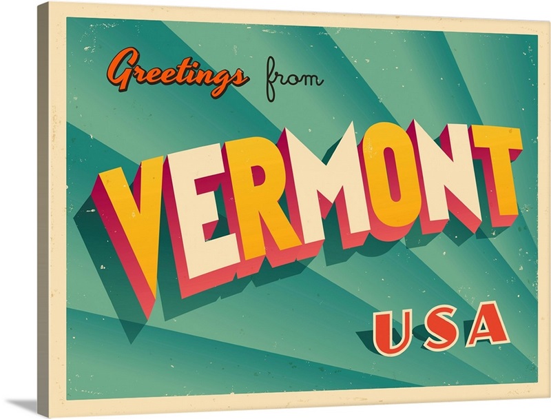 Vintage Touristic Greeting Card - Vermont | Great Big Canvas