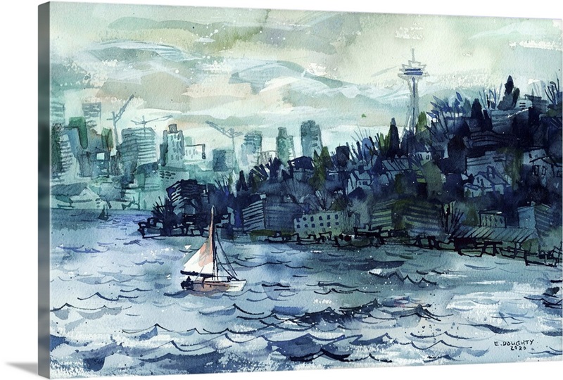 Sailing Lake Union, Seattle, Washington | Great Big Canvas