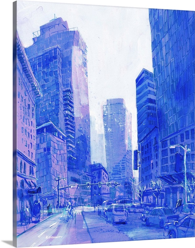 Second Avenue in Blue - Downtown Seattle, Washington | Great Big Canvas