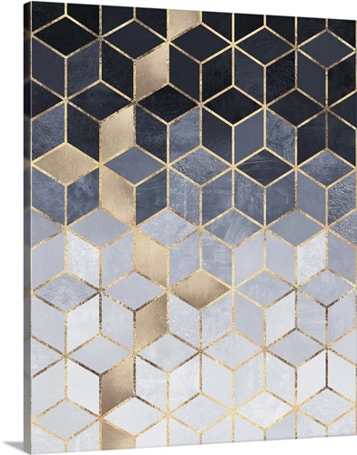 Soft Blue Gradient Cubes | Great Big Canvas