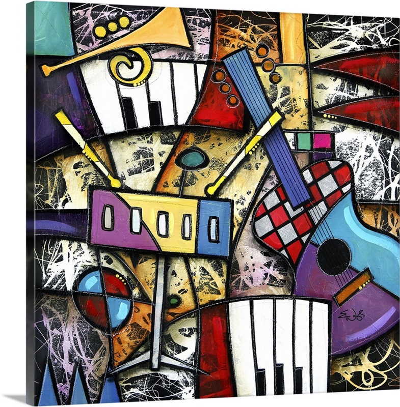 Checkered guitar jam | Great Big Canvas