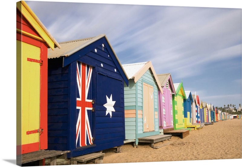 Australia, Victoria, Melbourne, Beach huts at Dendy Street beach ...