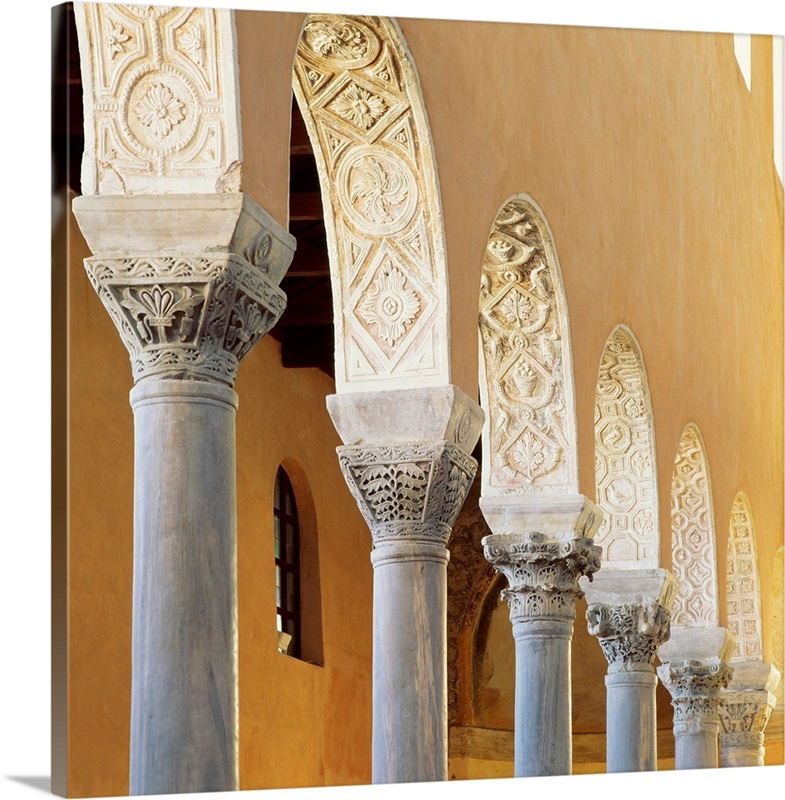 Croatia, Istria, Adriatic Coast, Porec, Euphrasian Basilica, Marble ...
