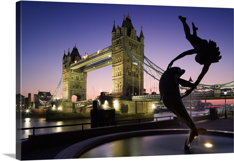 England, London, Great Britain, Thames, The Girl with Dolphin fountain ...