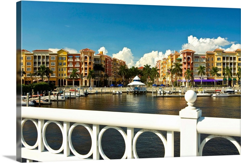 Florida, Naples, Bayfront buildings and marina | Great Big Canvas