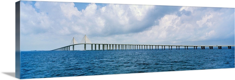 Florida, Tampa, Atlantic ocean, Sunshine Skyway Bridge Wall Art, Canvas ...