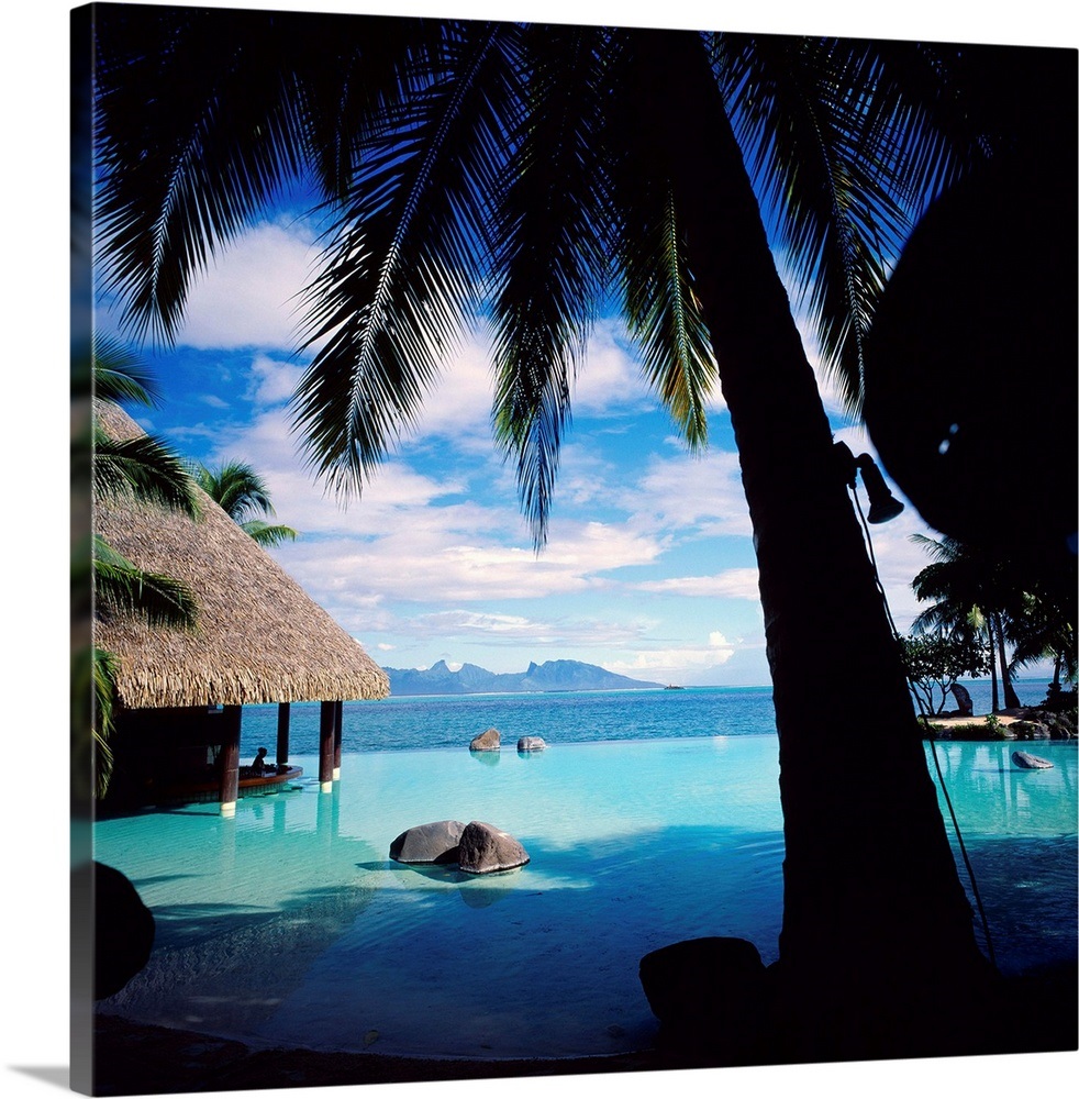 French Polynesia, Tahiti, Beachcomber Resort, view to Moorea Wall Art ...