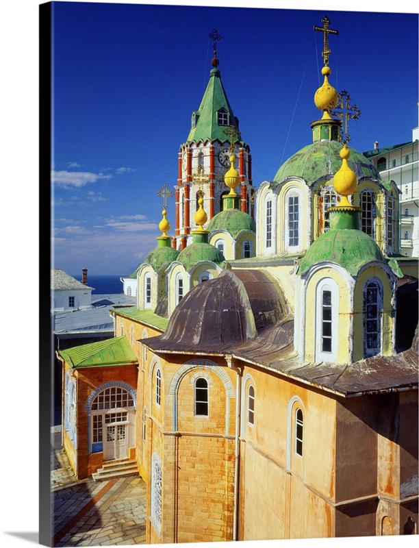 Greece, Mount Athos, Mount Athos Monastic Republic, Monastery of Agios ...