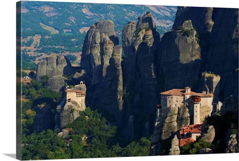 Greece, Thessalia, Meteora, Roussanou monastery | Great Big Canvas