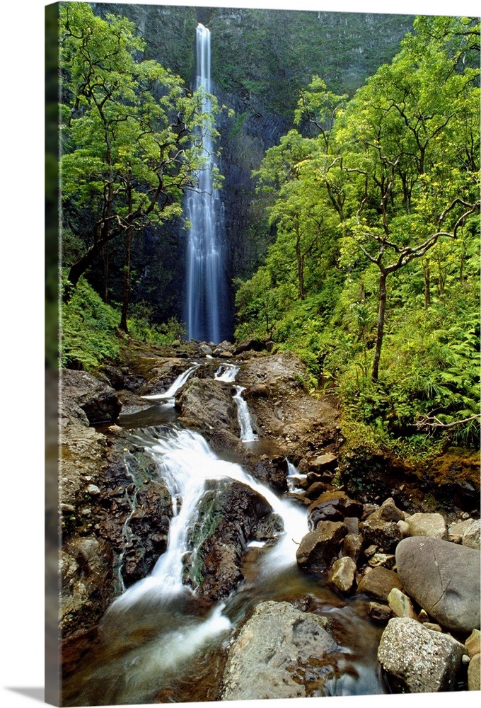 Hawaii, Kauai island, Na Pali Coast, Hanakapiali Waterfall Wall Art ...