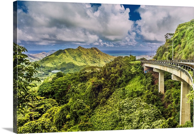 Hawaii, Oahu view of the Pali Highway | Great Big Canvas