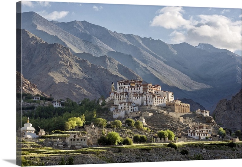 India, Jammu and Kashmir, Indus Valley, Ladakh, Likir gompa and village ...