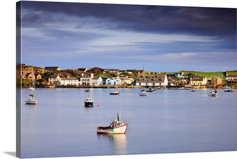 Ireland, Cork, Crookhaven, View of Crookhaven Bay and the village ...