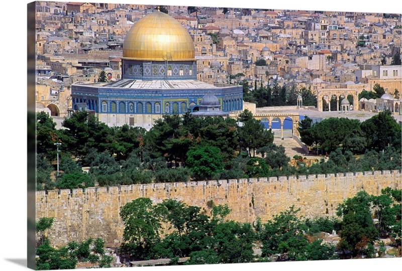 Israel, Jerusalem, Dome of the Rock, Cityscape | Great Big Canvas